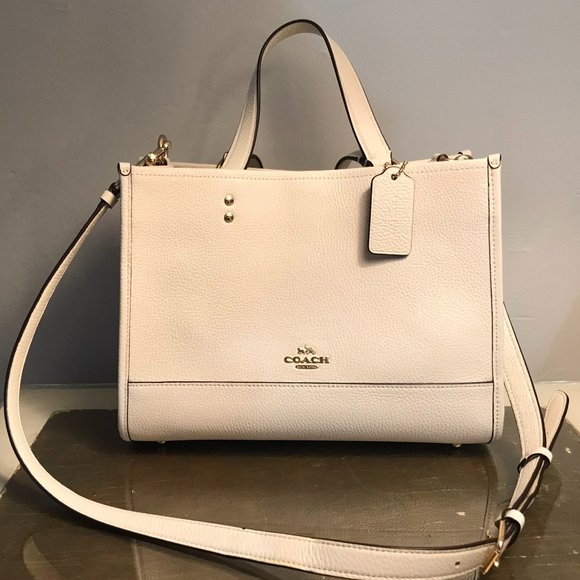 Coach | Bags | Coach White Dempsey Carryall Purse | Poshmark